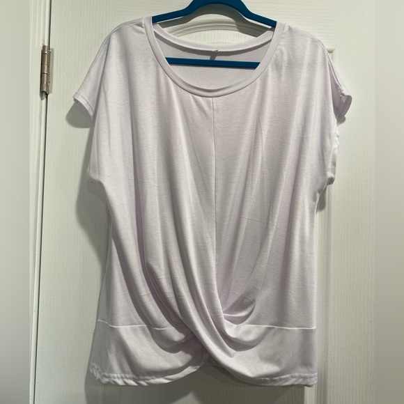 Tops | White 2x Scoopedgathered Hem Top G | Poshmark